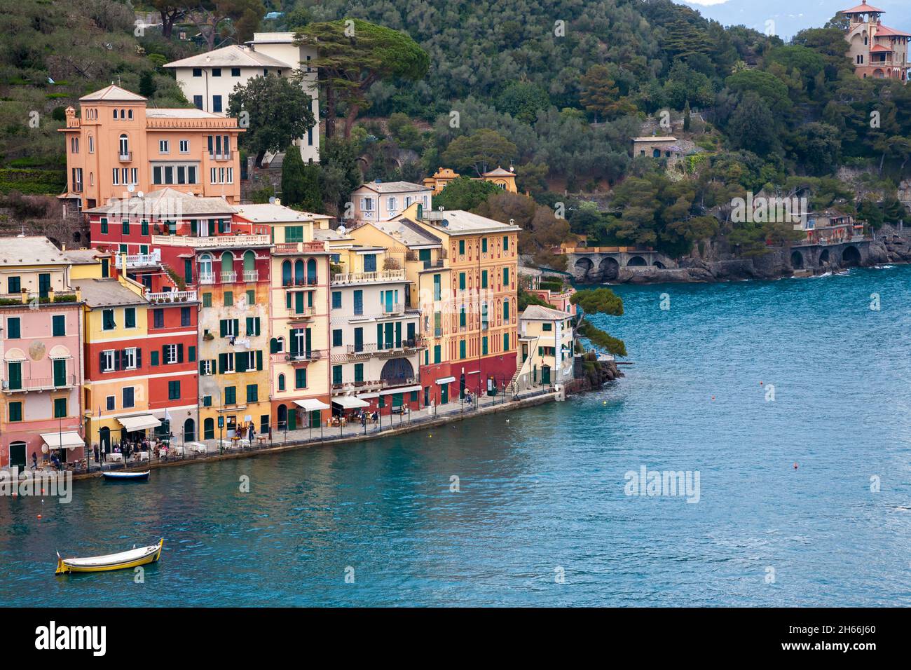 The waterfront of the famous resort town of Portofino on the Italian ...
