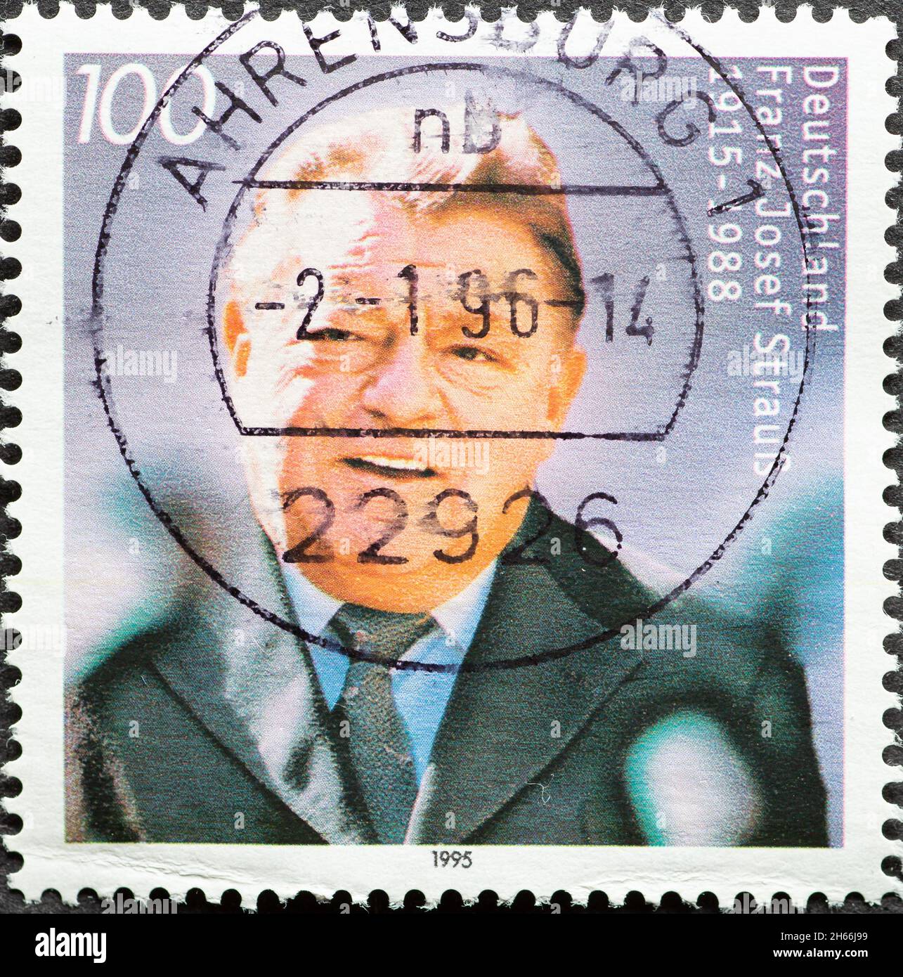 GERMANY - CIRCA 1995 a postage stamp from Germany, showing a portrait ...