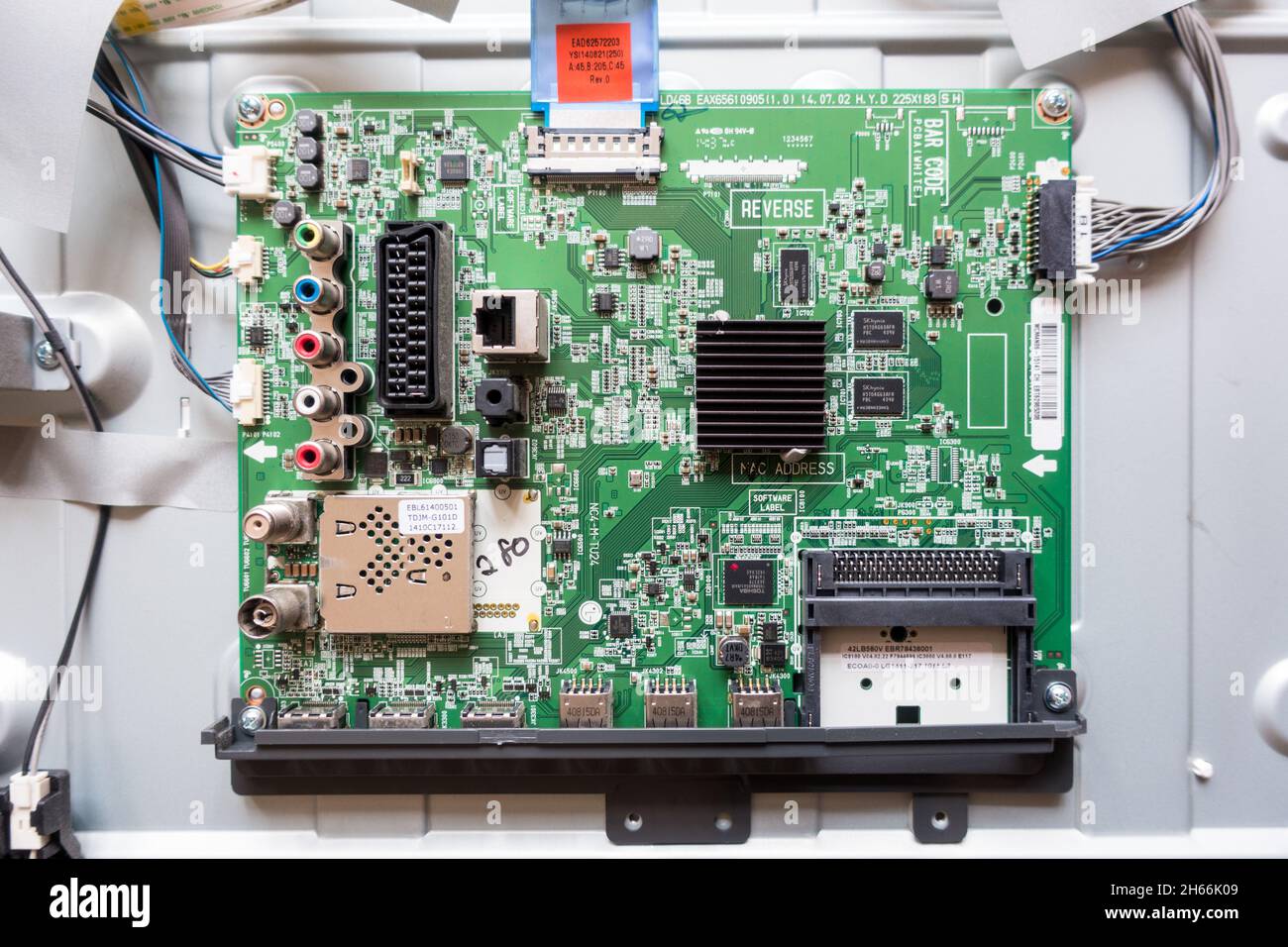 Exposed Electronic control unit and connection ports of a LCD ...