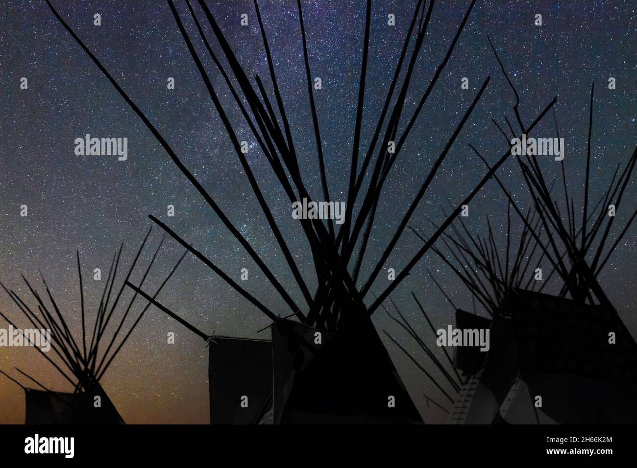 First Nations Teepee (tipi) with the Milky Way in the background ...