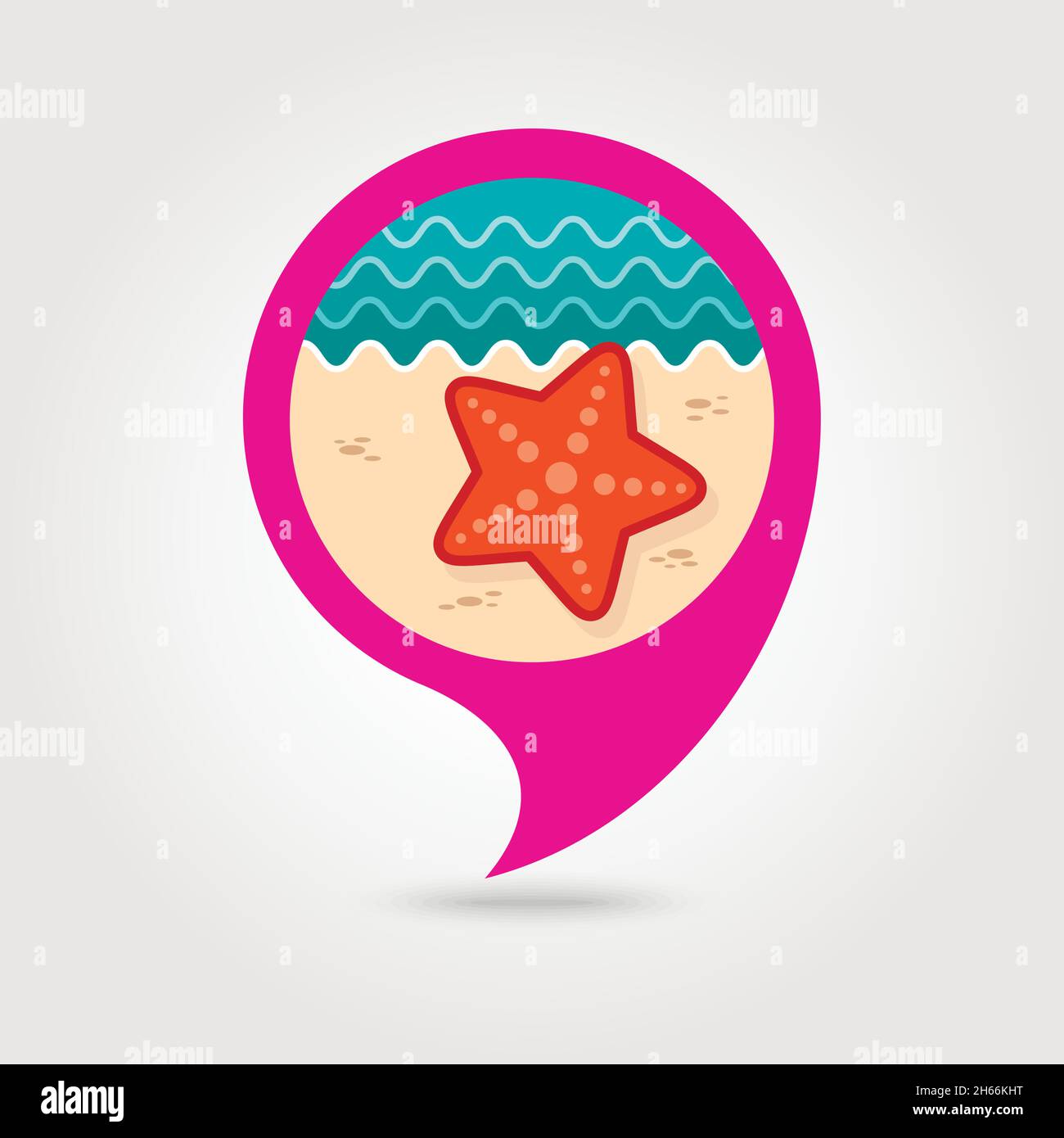 Starfish vector pin map icon. Beach Map pointer. Summer Map markers ...