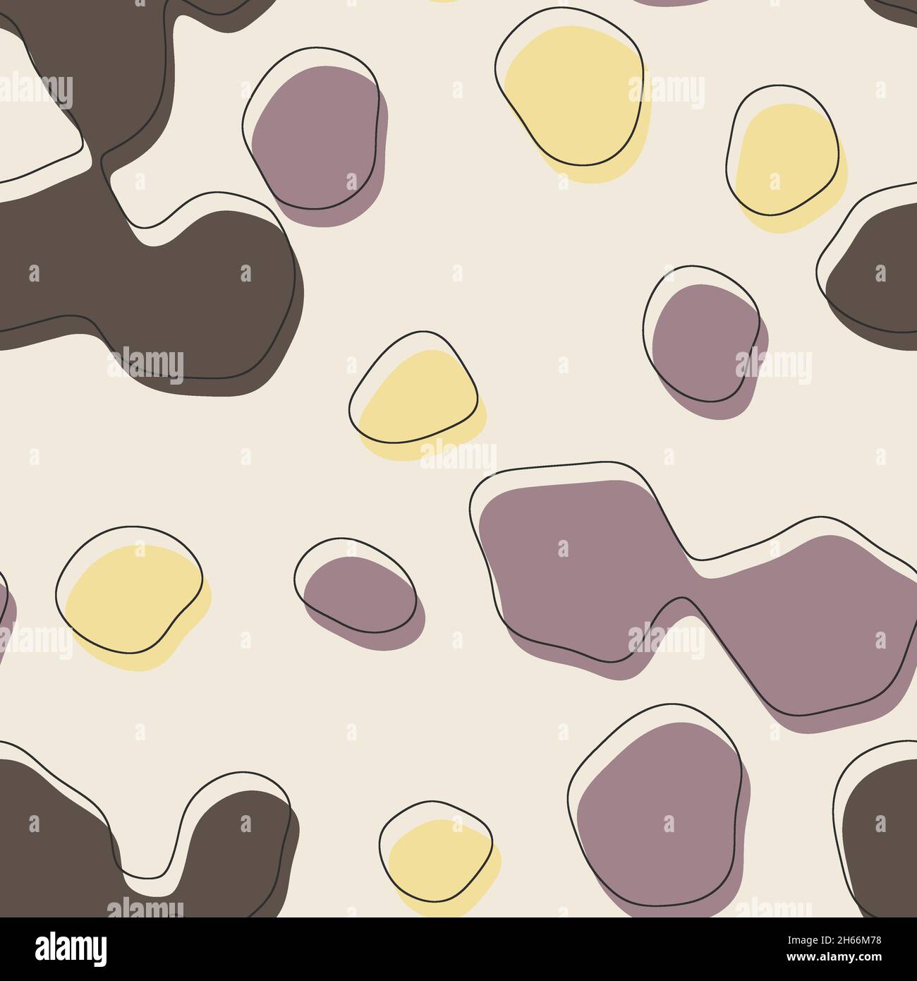 Seamless abstract organic blog shapes in various colors with offset ...