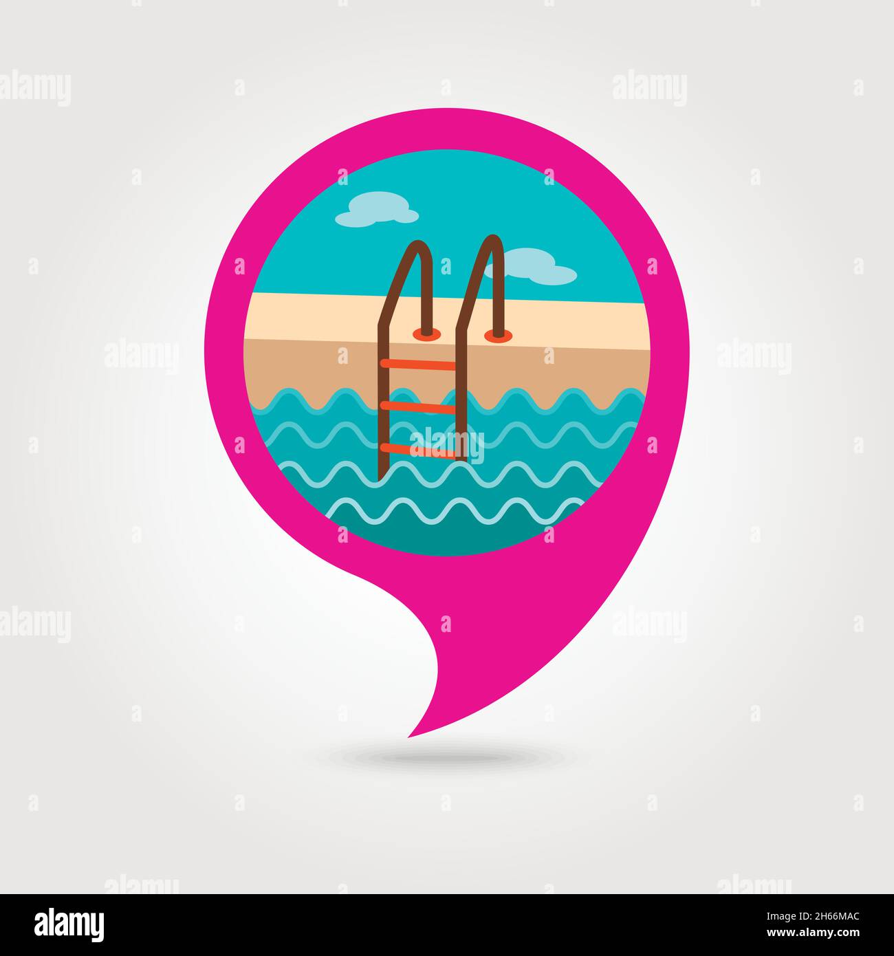 Swimming pool vector pin map icon. Beach Map pointer. Summer Map ...