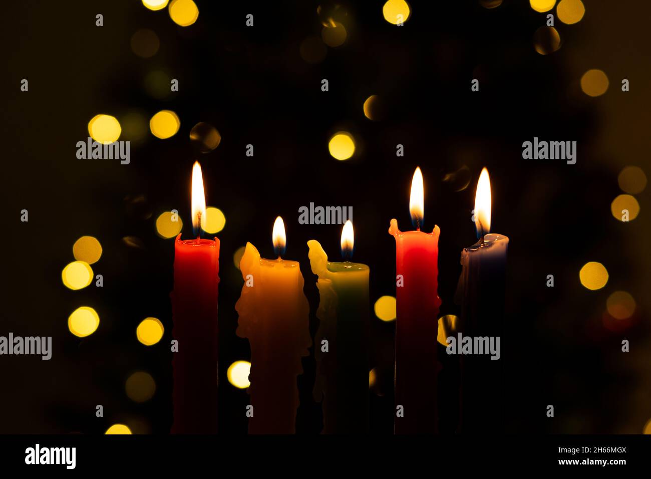 Candlelight Day. Traditional Colombian holiday. Group of colored ...