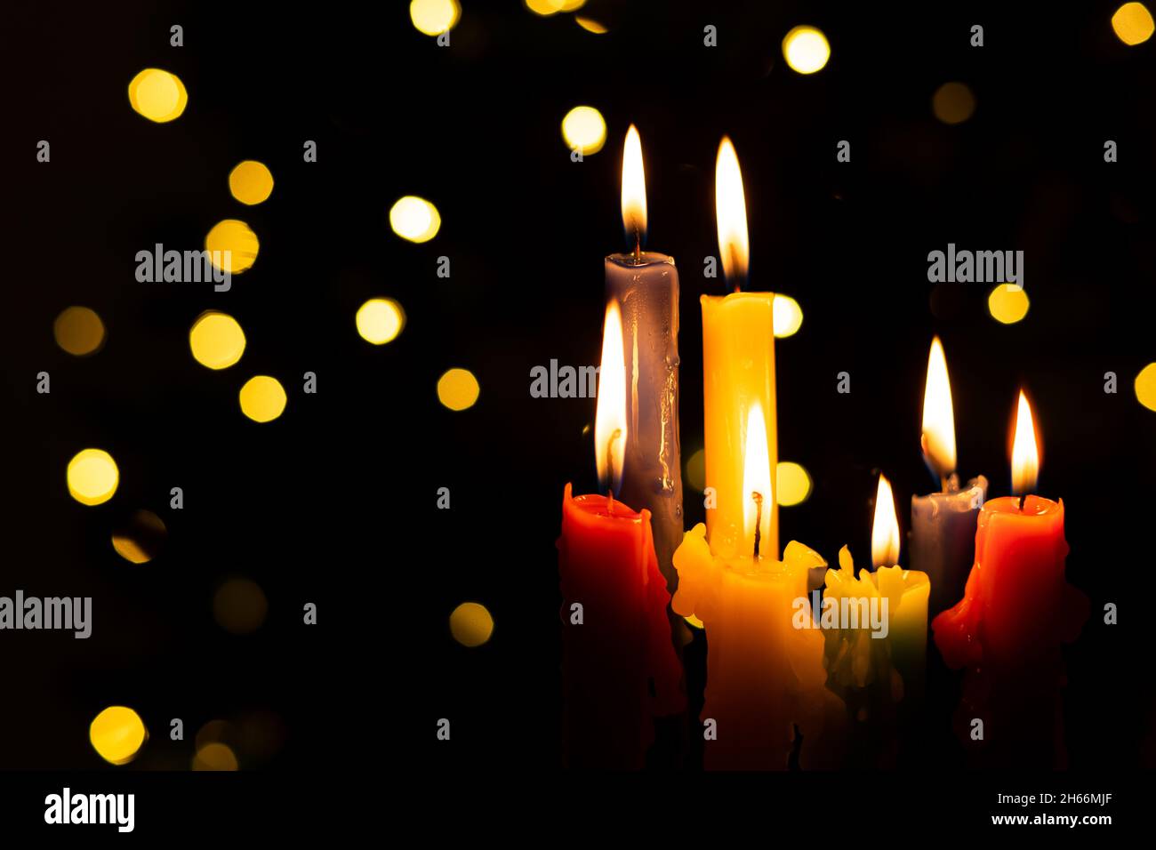 Candlelight Day. Traditional Colombian holiday. Group of colored ...