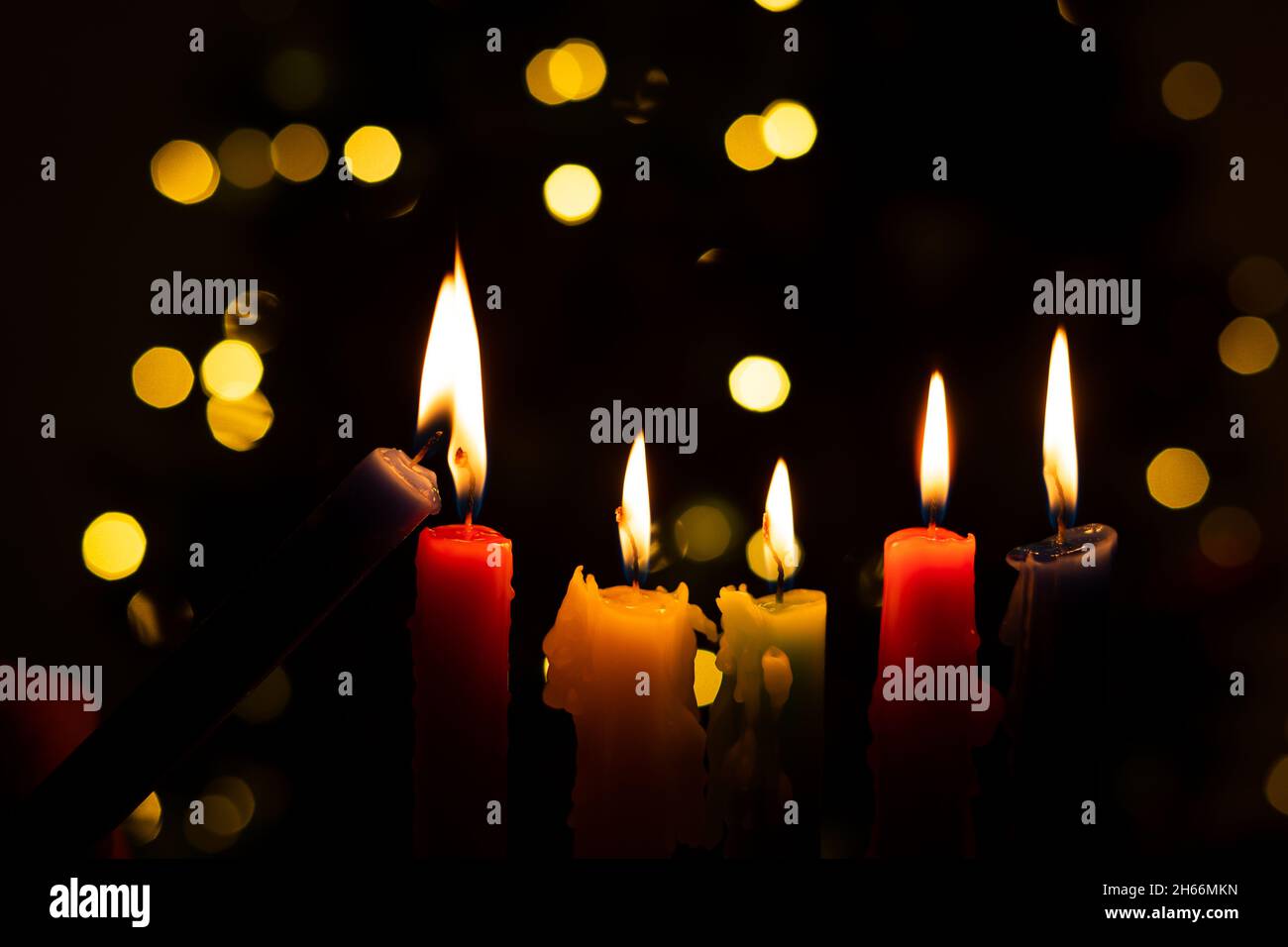 Candlelight Day. Traditional Colombian holiday. Group of colored ...