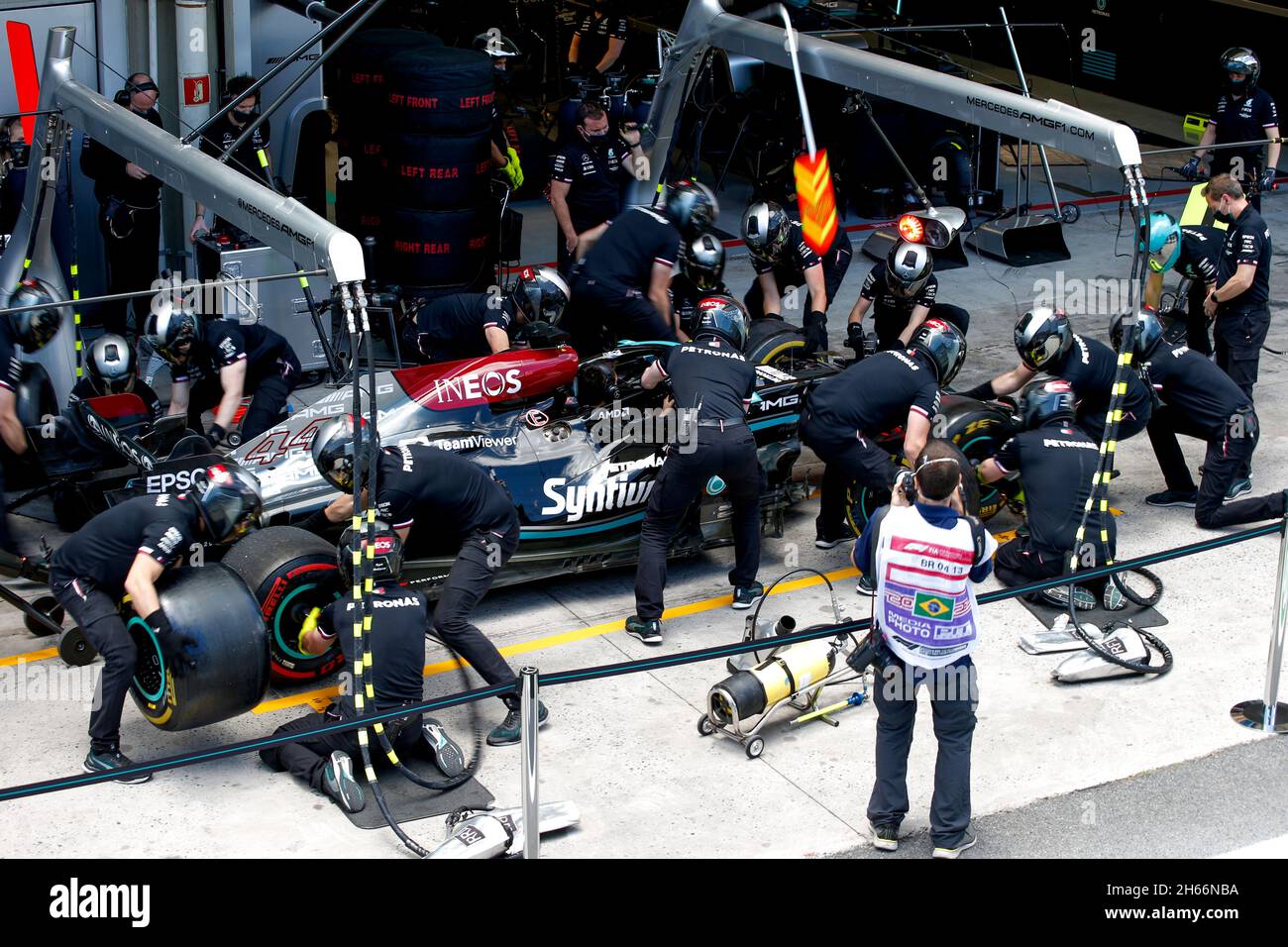 Sao Paulo, Brazil. 13th Nov, 2021. Mercedes-AMG Petronas F1 Team during ...