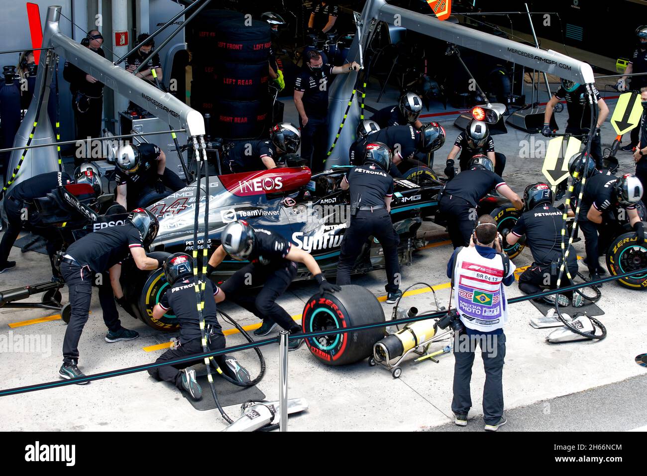 Sao Paulo, Brazil. 13th Nov, 2021. Mercedes-AMG Petronas F1 Team during ...