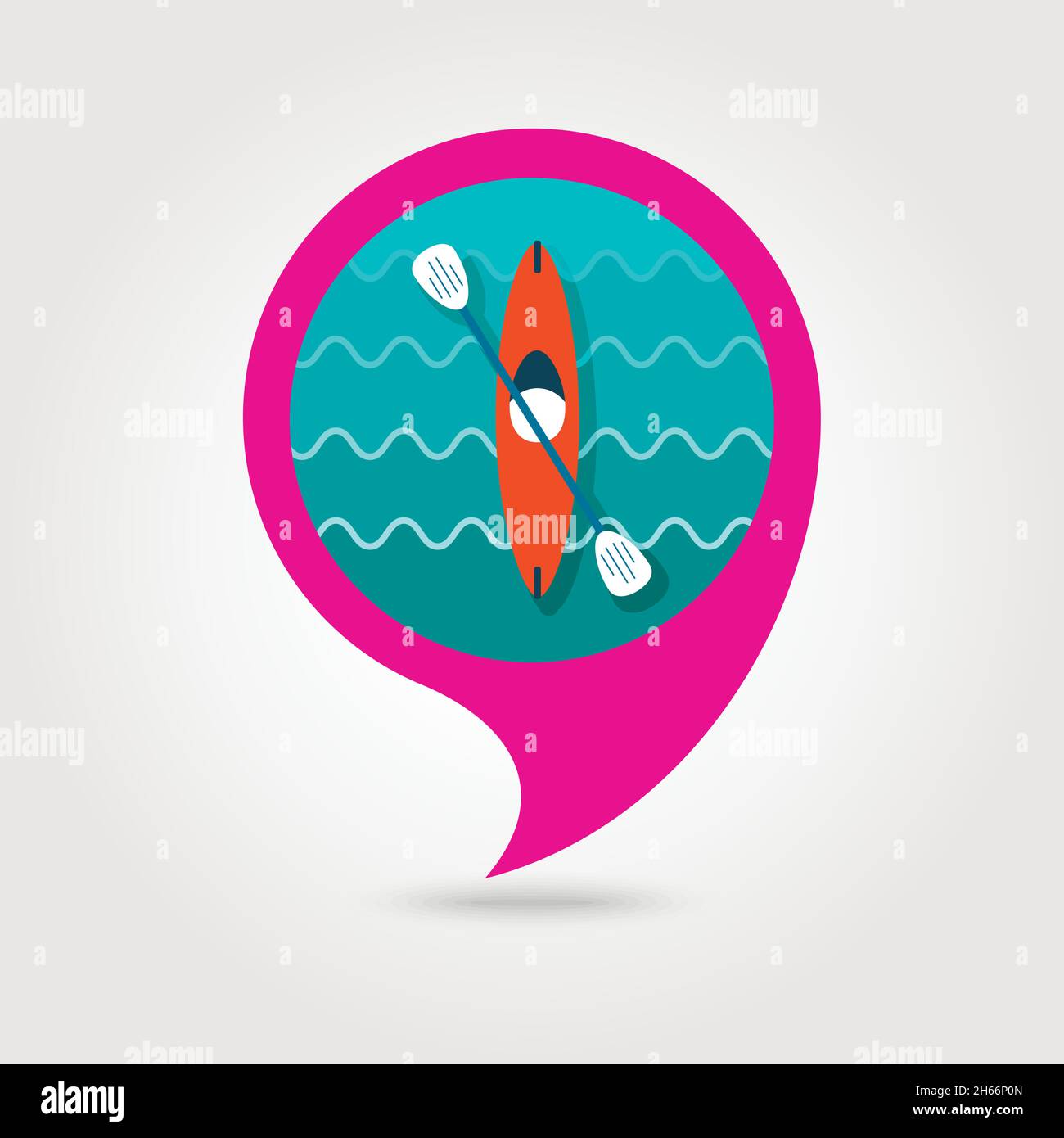 Kayak pin map icon. Canoe vector. Beach Map pointer. Summer Map markers ...