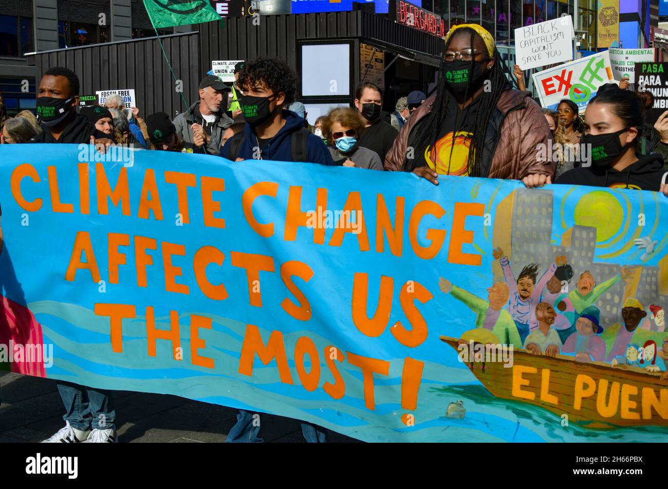 Climate activist groups gathered at Times Square, New York City and ...