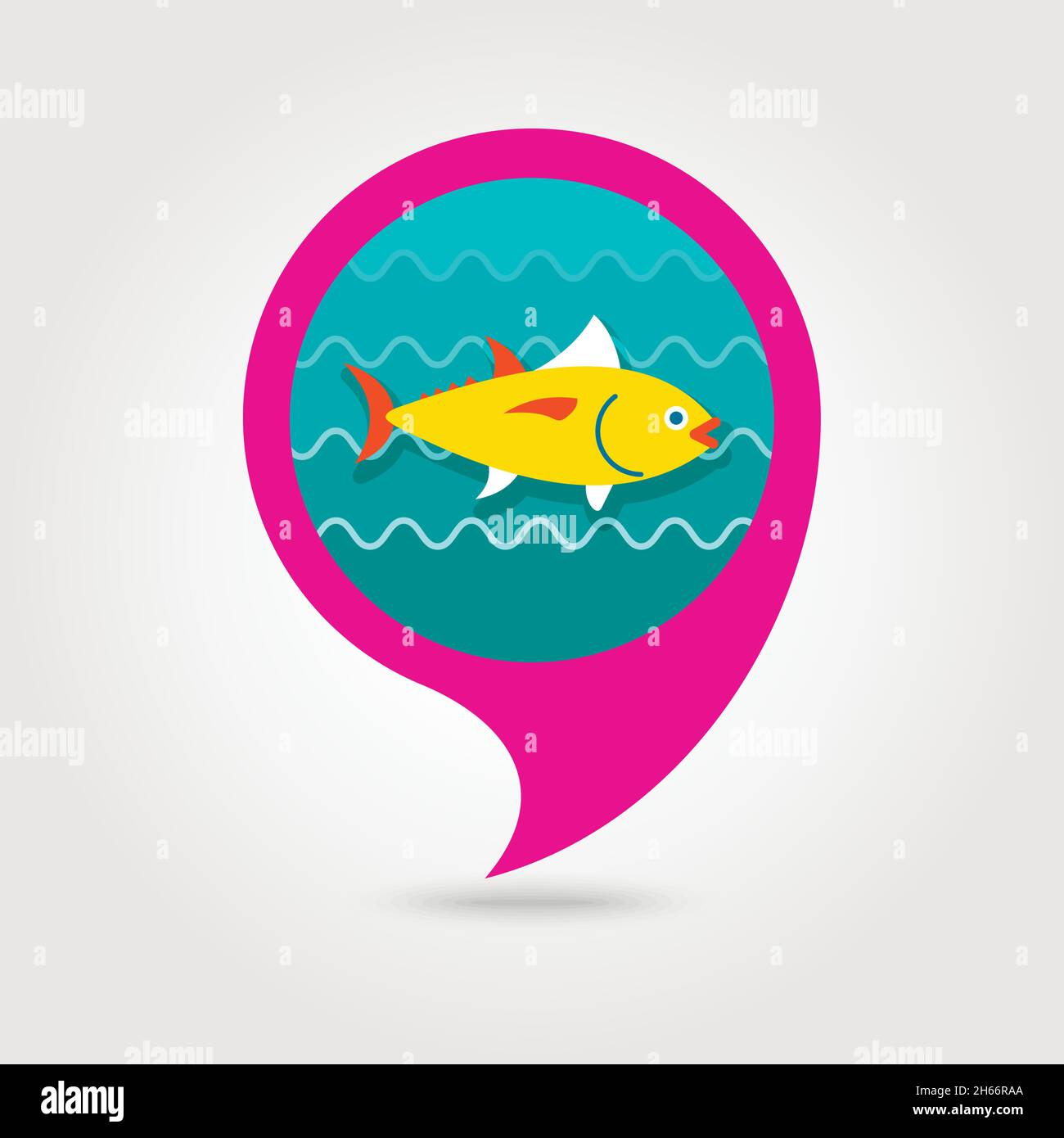 Tuna vector pin map icon. Fishing. Beach Map pointer. Summer Map ...