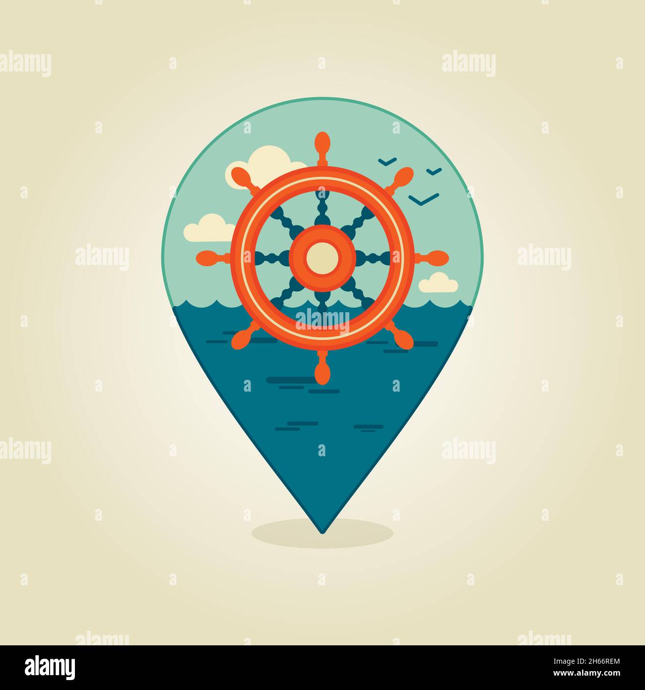 Boat captain navigation map Stock Vector Images - Alamy
