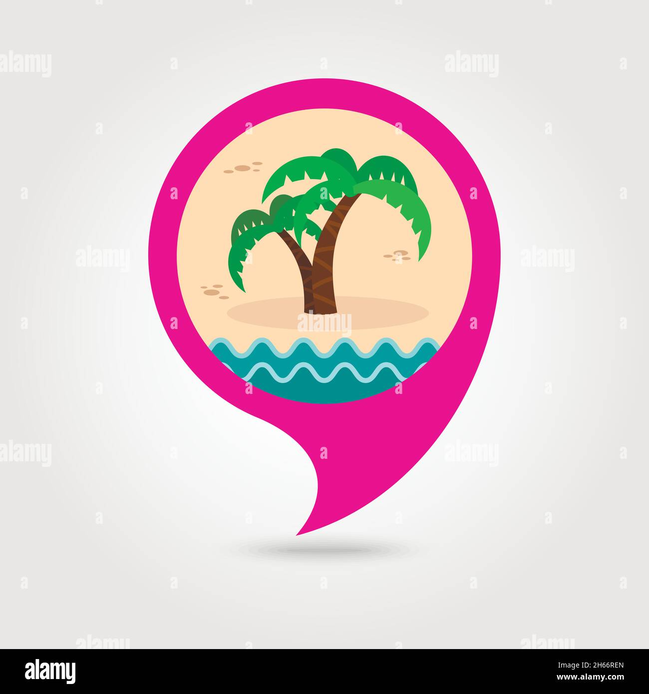 Palm tree vector pin map icon. Beach Map pointer. Summer Map markers ...