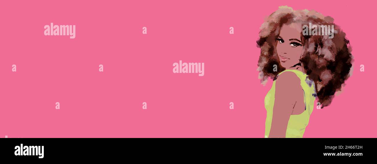 Black woman banner Stock Photo - Alamy