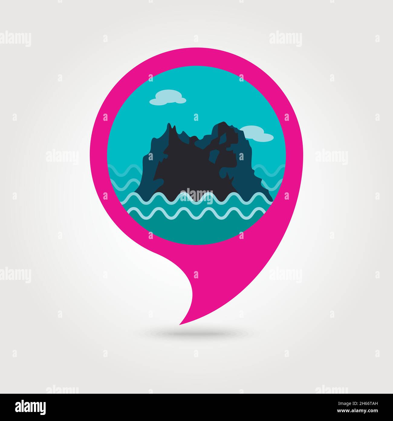 Rocks in the sea vector pin map icon. Travel Map pointer. Summer Map ...