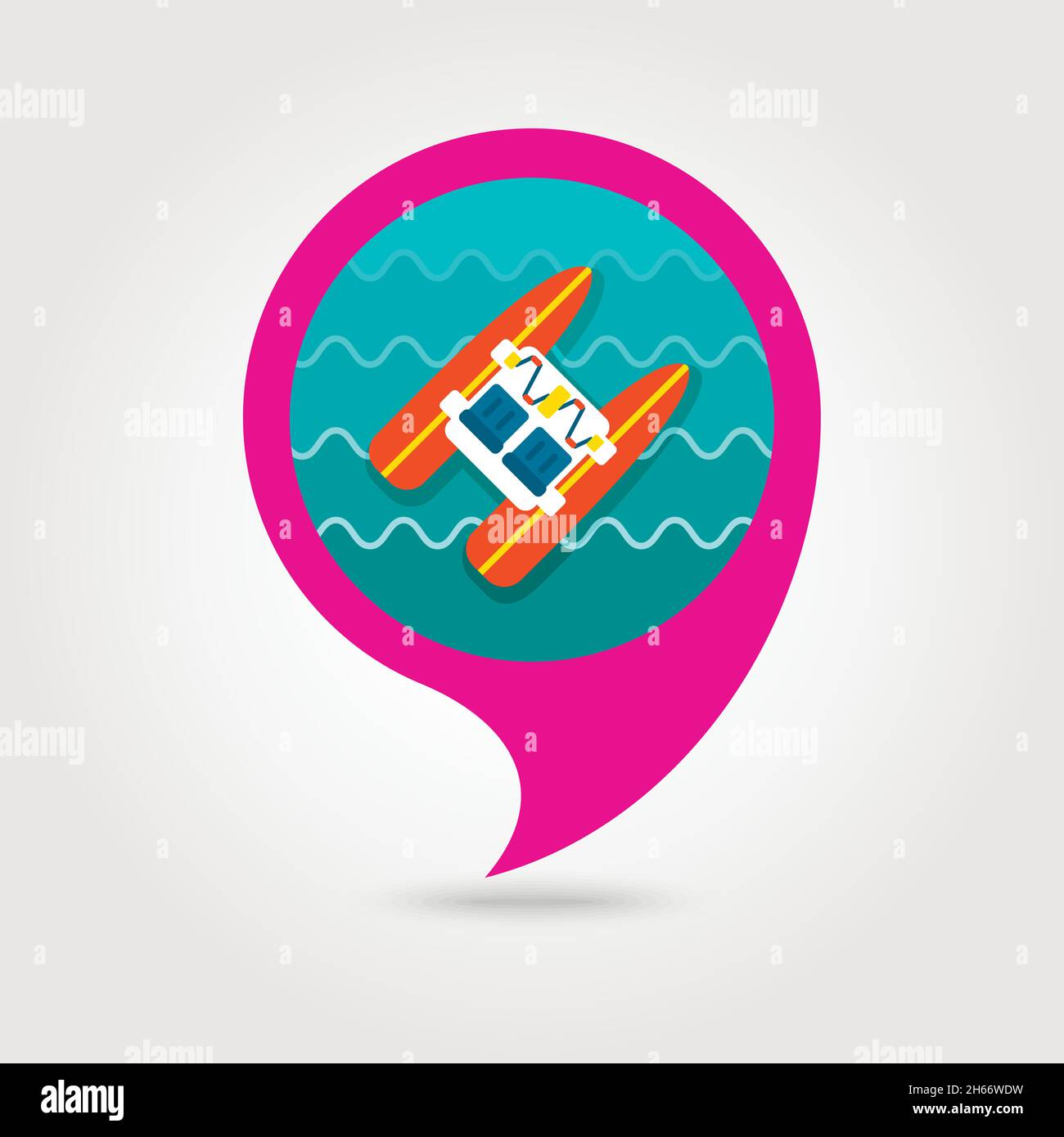 Pedalo boat beach vector pin map icon. Beach Map pointer. Summer Map ...