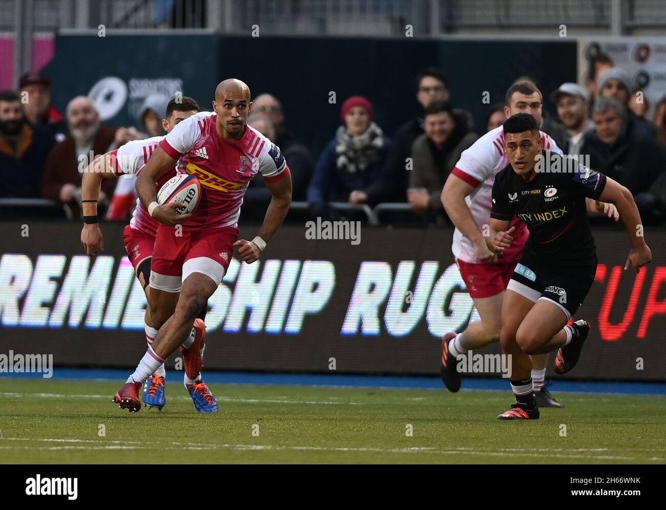 Barnet, United Kingdom. 13th Nov, 2021. Premiership Rugby Cup. Saracens ...