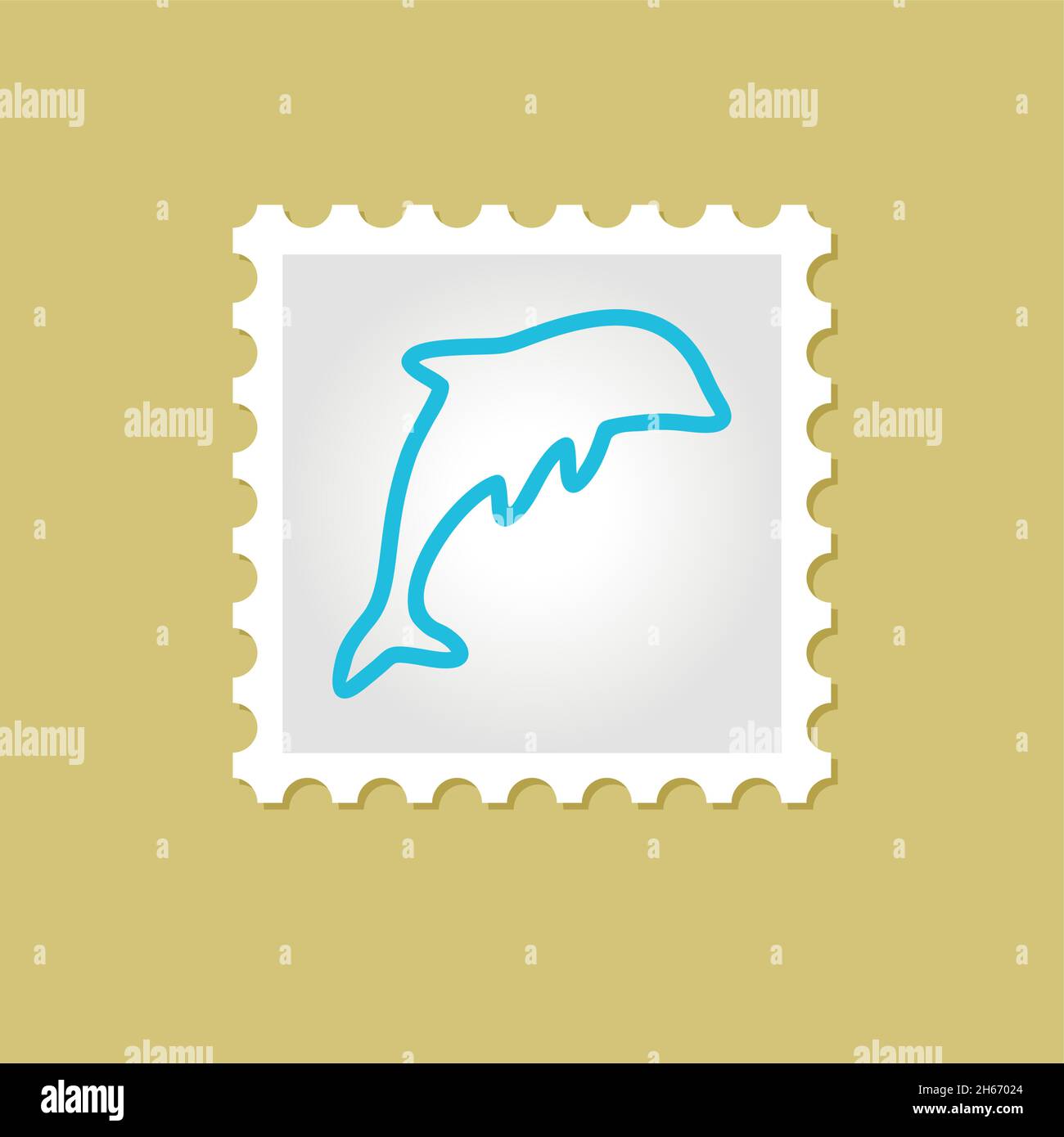 Dolphin vector stamp outline silhouette, eps 10 Stock Vector Image ...