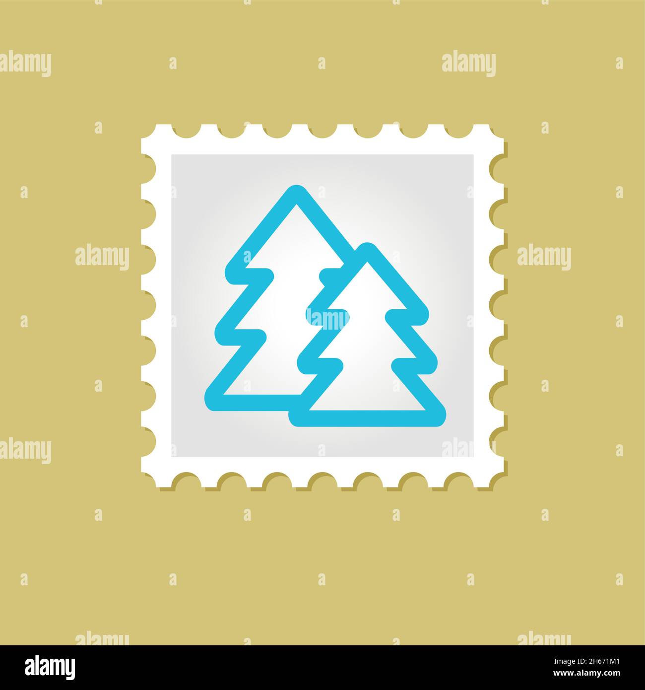 Forest vector stamp outline silhouette, eps 10 Stock Vector Image & Art ...