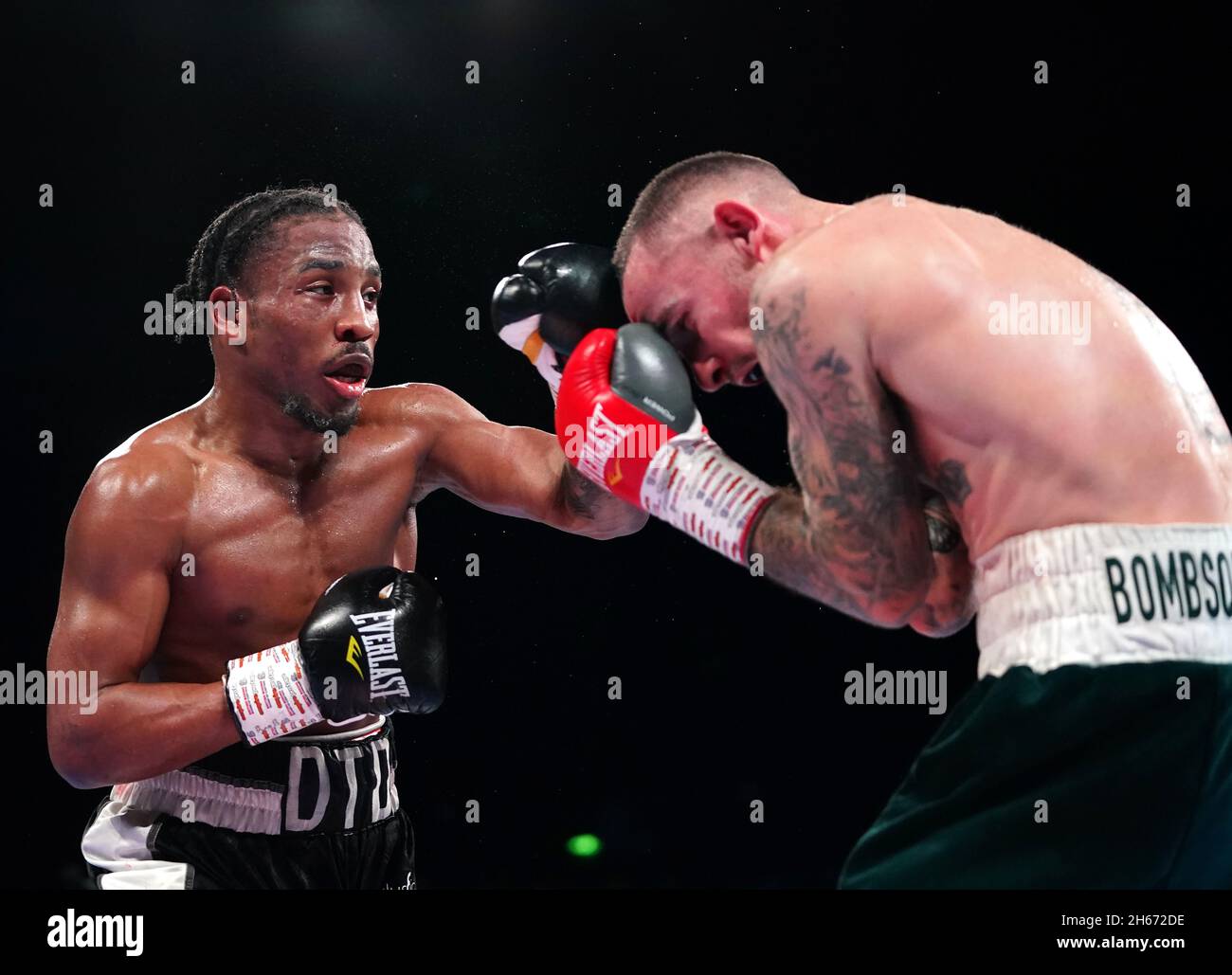 Donte Dixon (left) and Jordan McCorry in the lightweight bout at ...