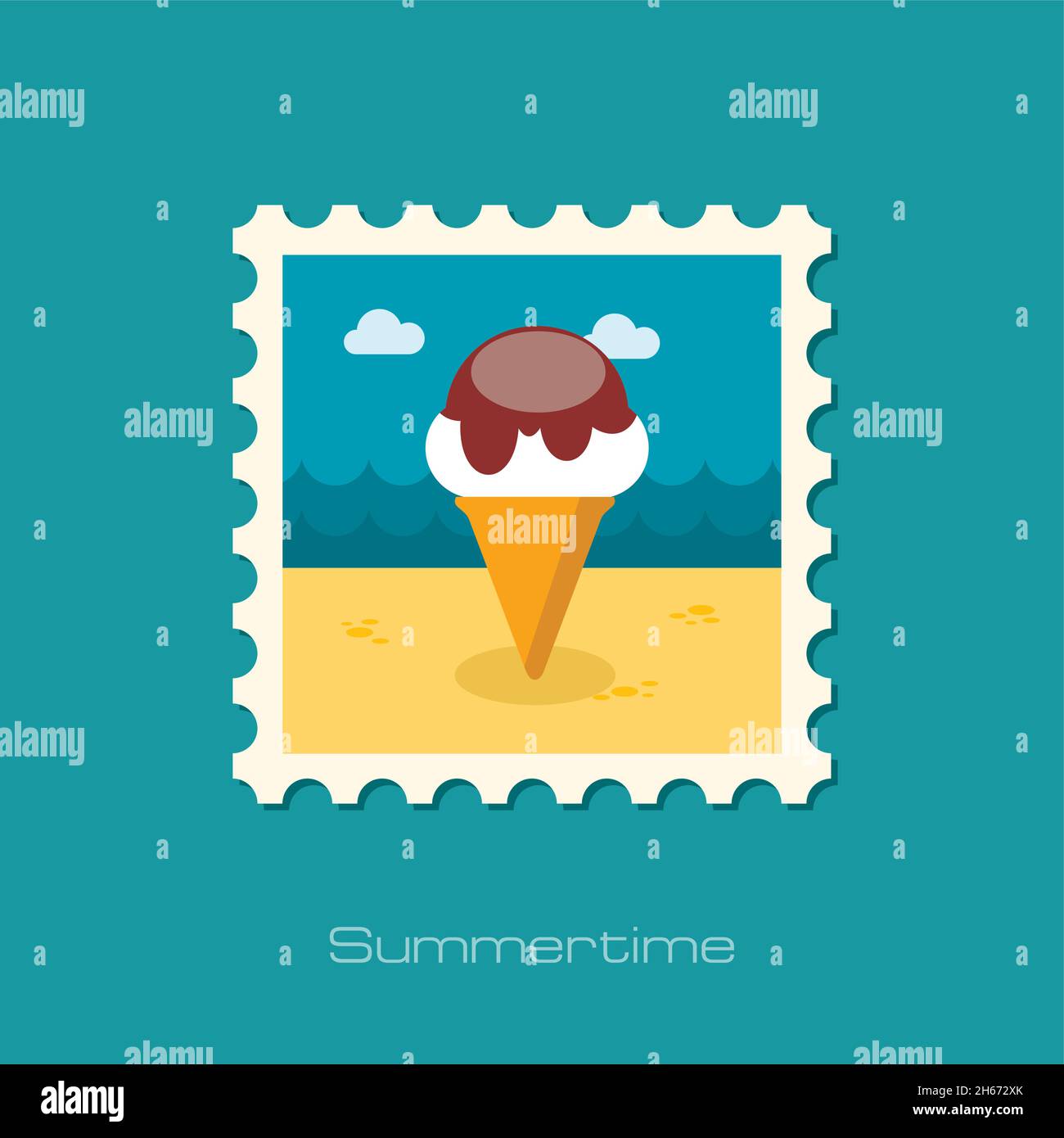Ice Cream flat stamp, vector illustration eps 10 Stock Vector Image ...