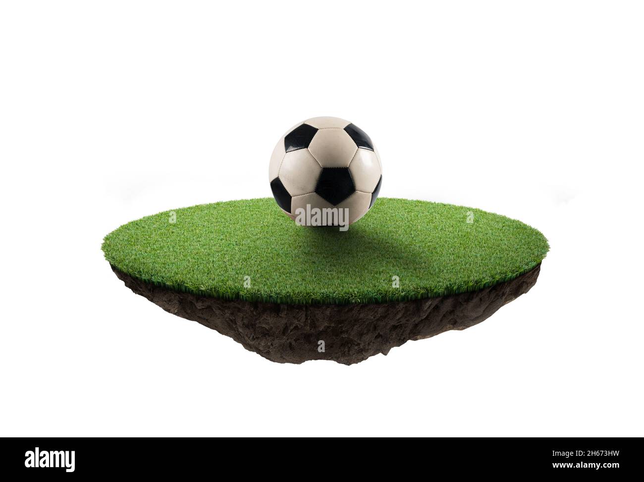 Round portion of football ground with the soccer ball Stock Photo - Alamy