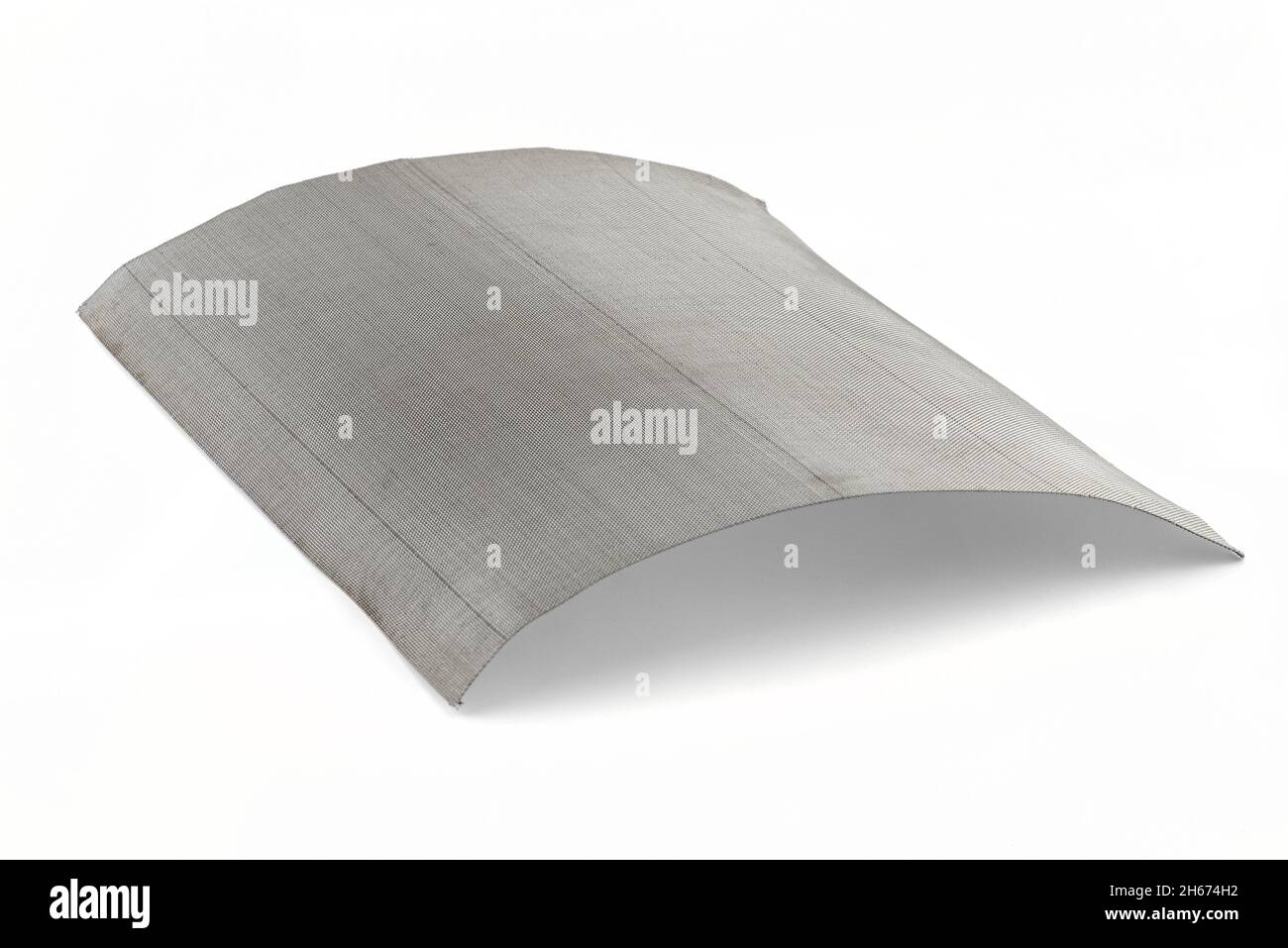 Macro photo of a fine metal mesh used for water filtration, isolated on ...