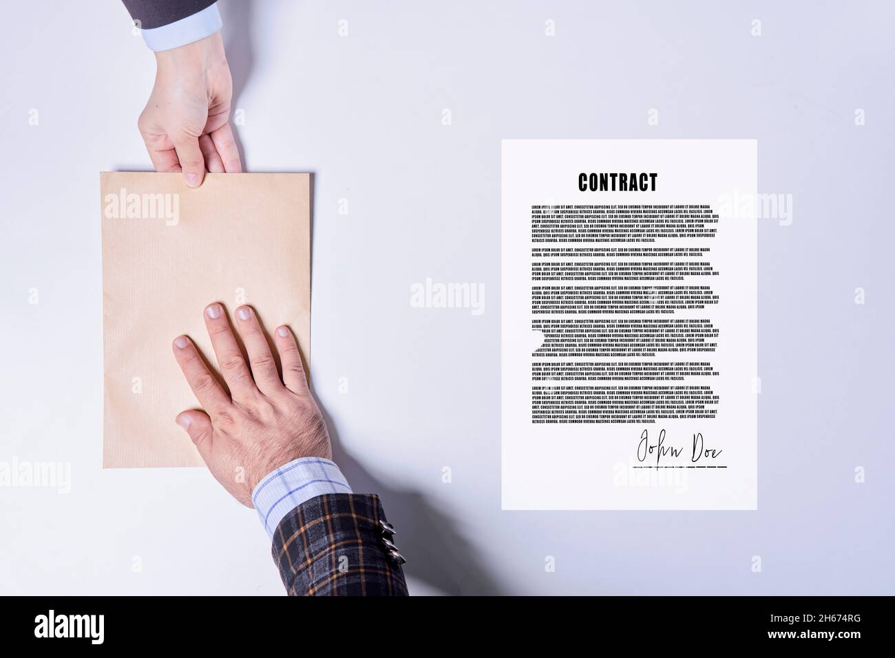 Stop corruption, bribery concepts. Giving money or bribe for signing ...