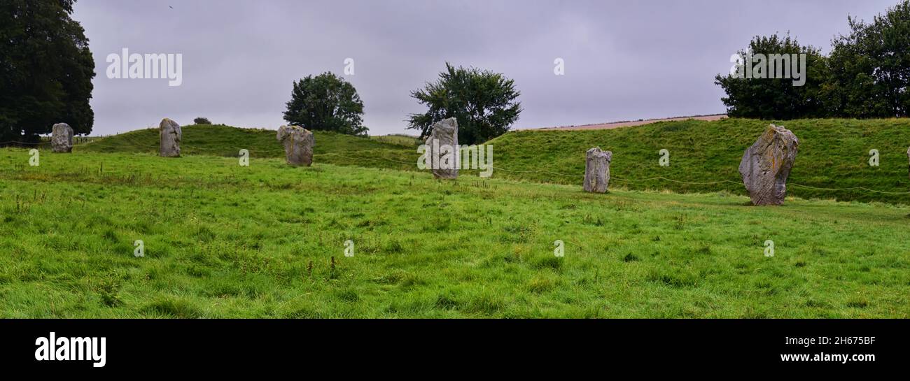 Avebury Stone Circle Henge monument standing in Wiltshire, southwest ...