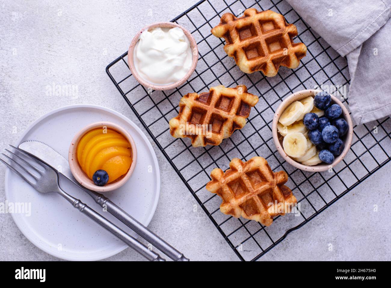 Croissant waffle hi-res stock photography and images - Alamy