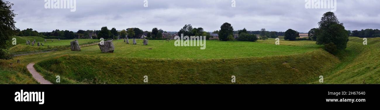 Avebury Stone Circle Henge monument standing in Wiltshire, southwest ...
