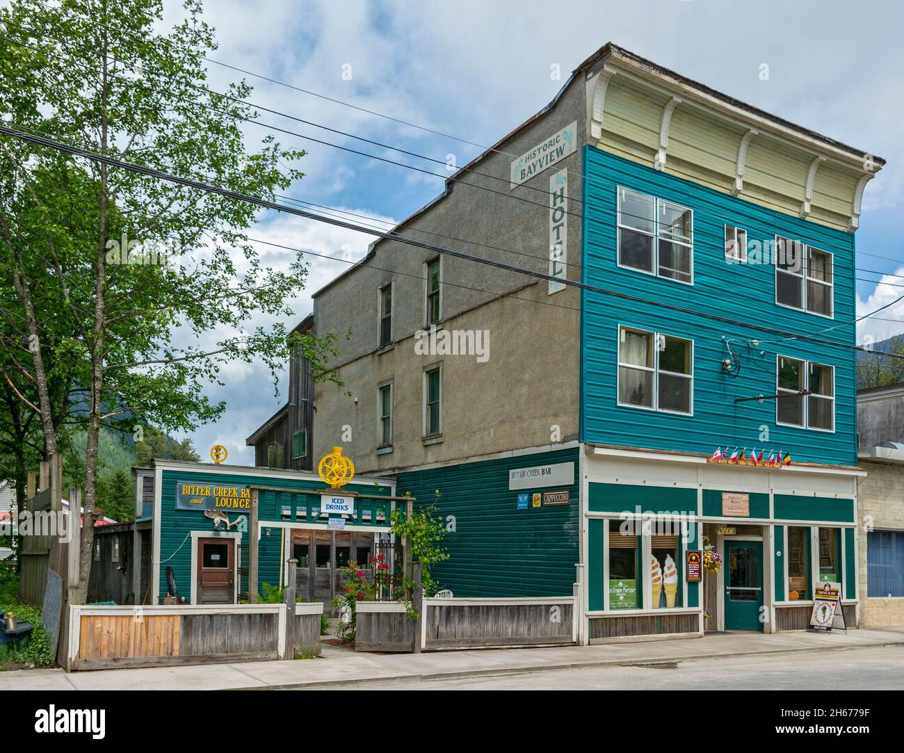 Canada, British Columbia, Stewart, downtown, Historic Bayview Hotel ...
