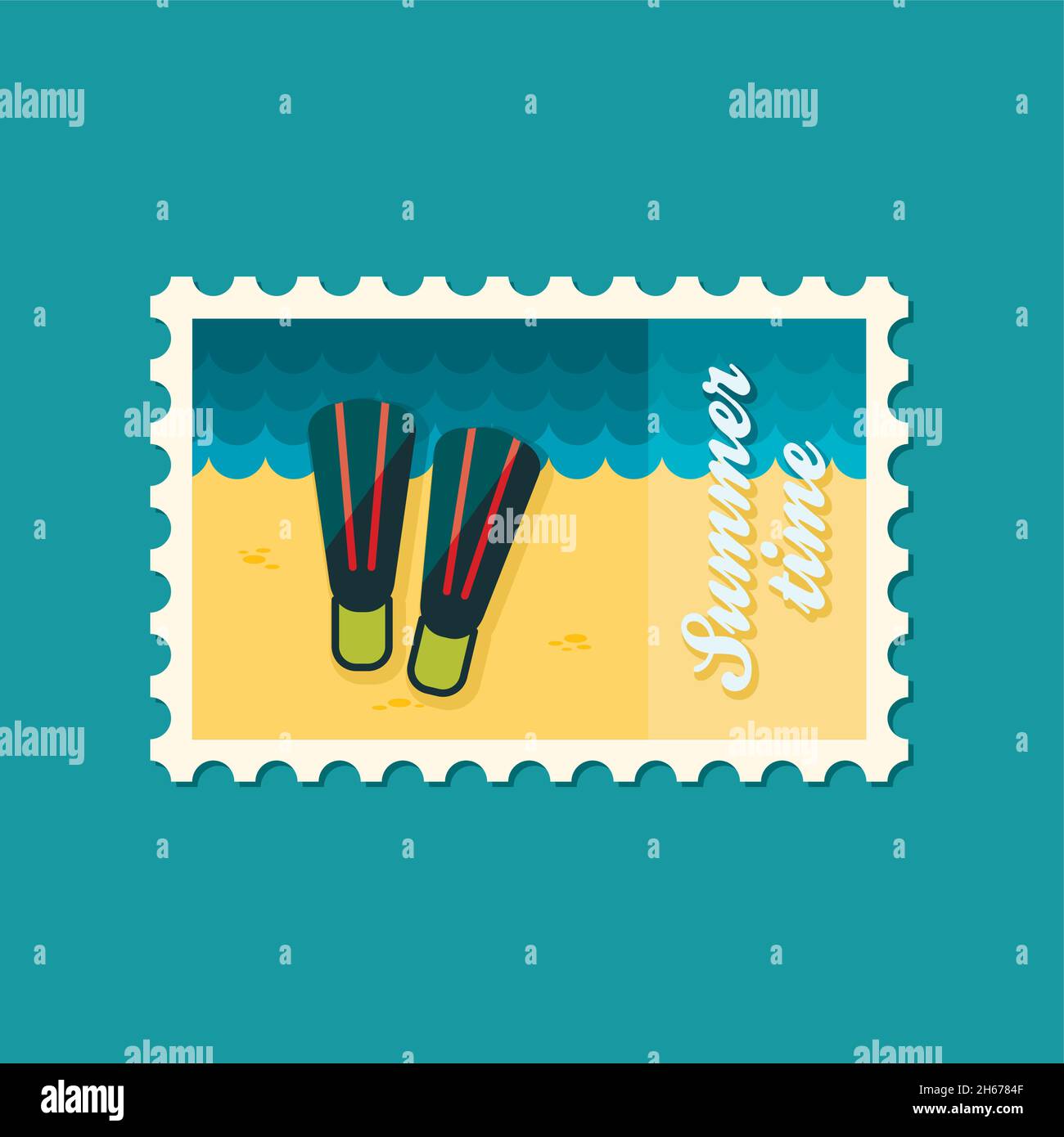 Flippers flat stamp, vector illustration eps 10 Stock Vector Image ...