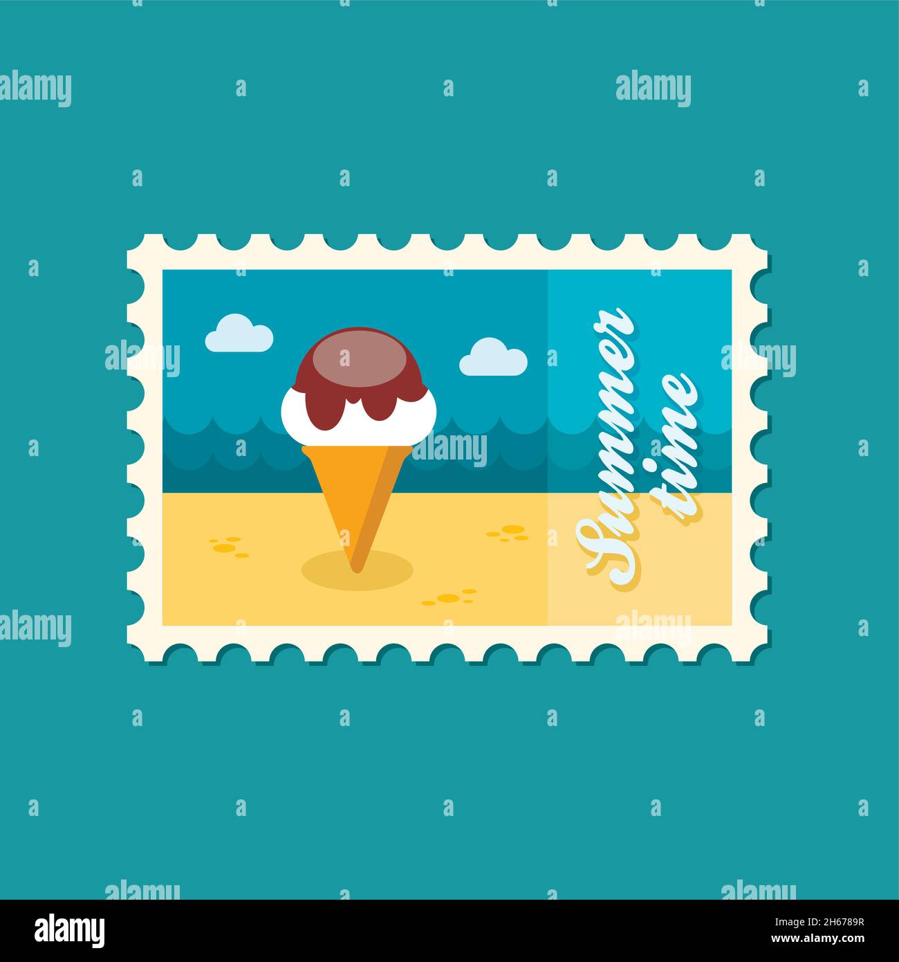 Ice Cream flat stamp, vector illustration eps 10 Stock Vector Image ...