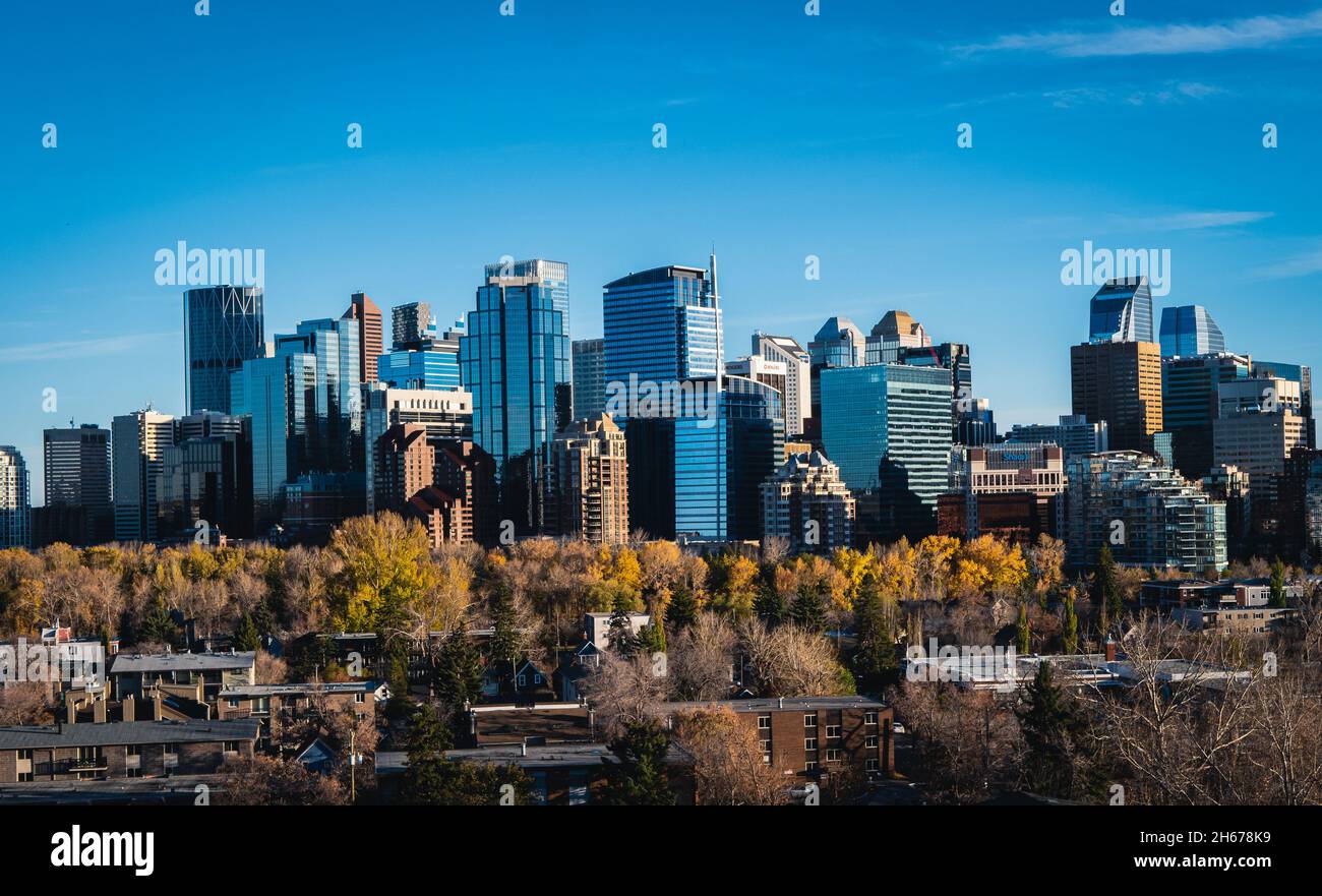 Cityscape photograph of Calgary, Alberta's downtown core Stock Photo ...