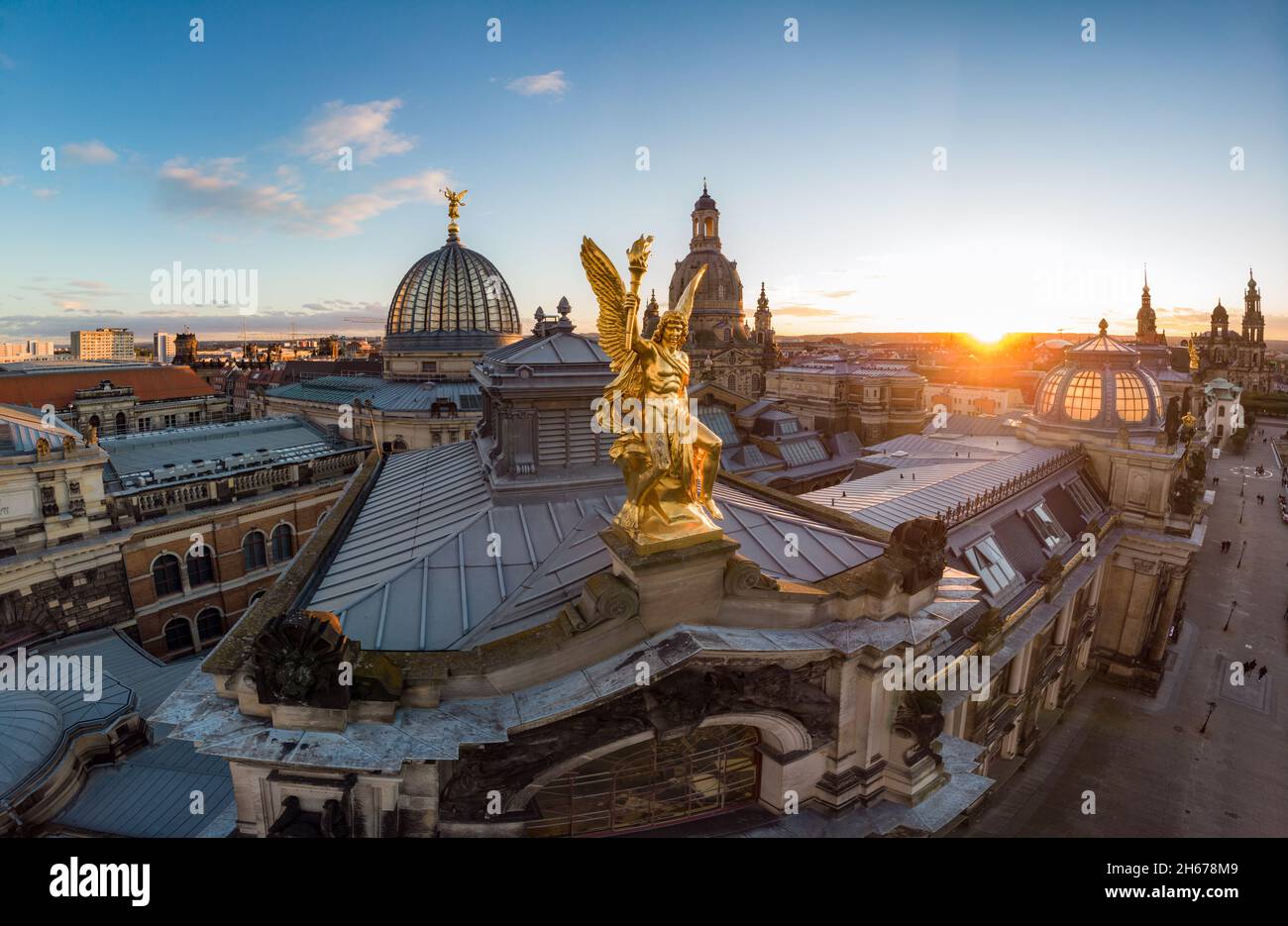 Aerial View of the Old City of Dresden at Sunset Stock Photo - Alamy