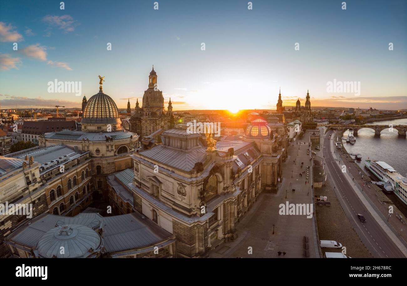 Aerial View of the Old City of Dresden at Sunset Stock Photo - Alamy