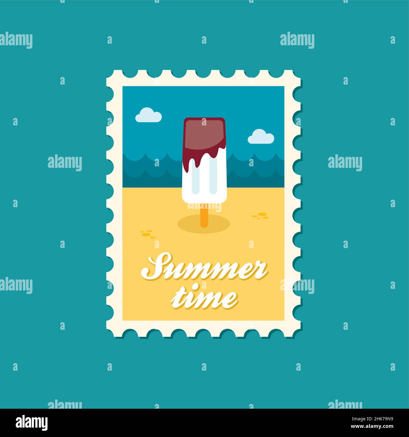 Ice Cream flat stamp, vector illustration eps 10 Stock Vector Image ...