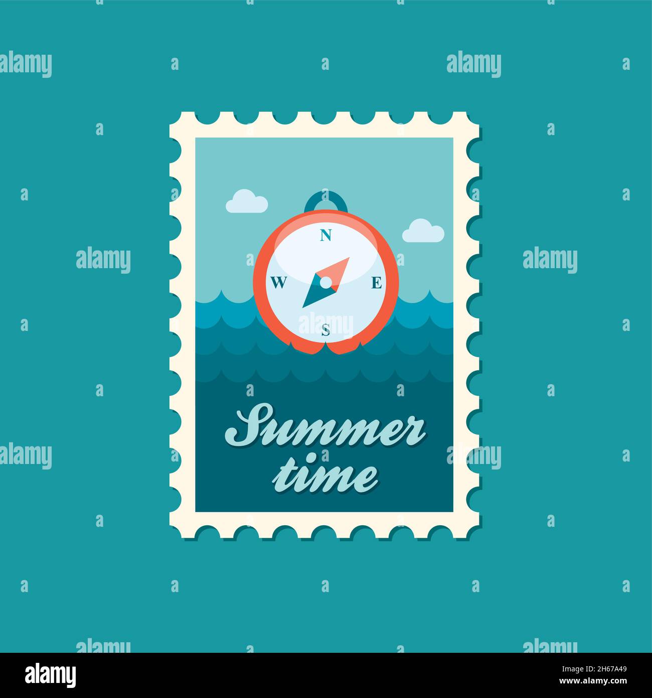 Compass flat stamp, vector illustration eps 10 Stock Vector Image & Art ...