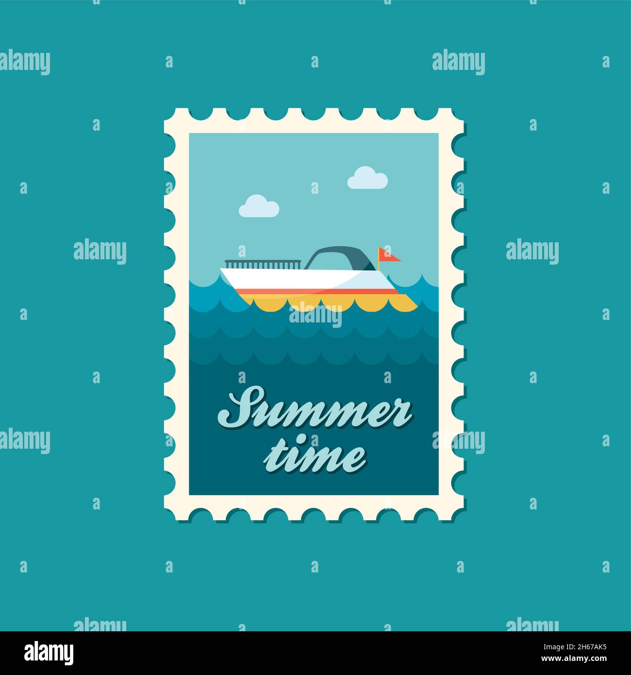 Cruise ship postage stamp Stock Vector Images - Alamy
