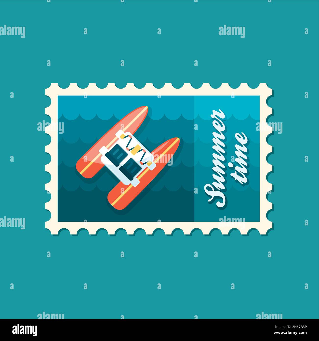 Pedalo boat beach vector stamp. Beach. Summer. Summertime. Holiday ...