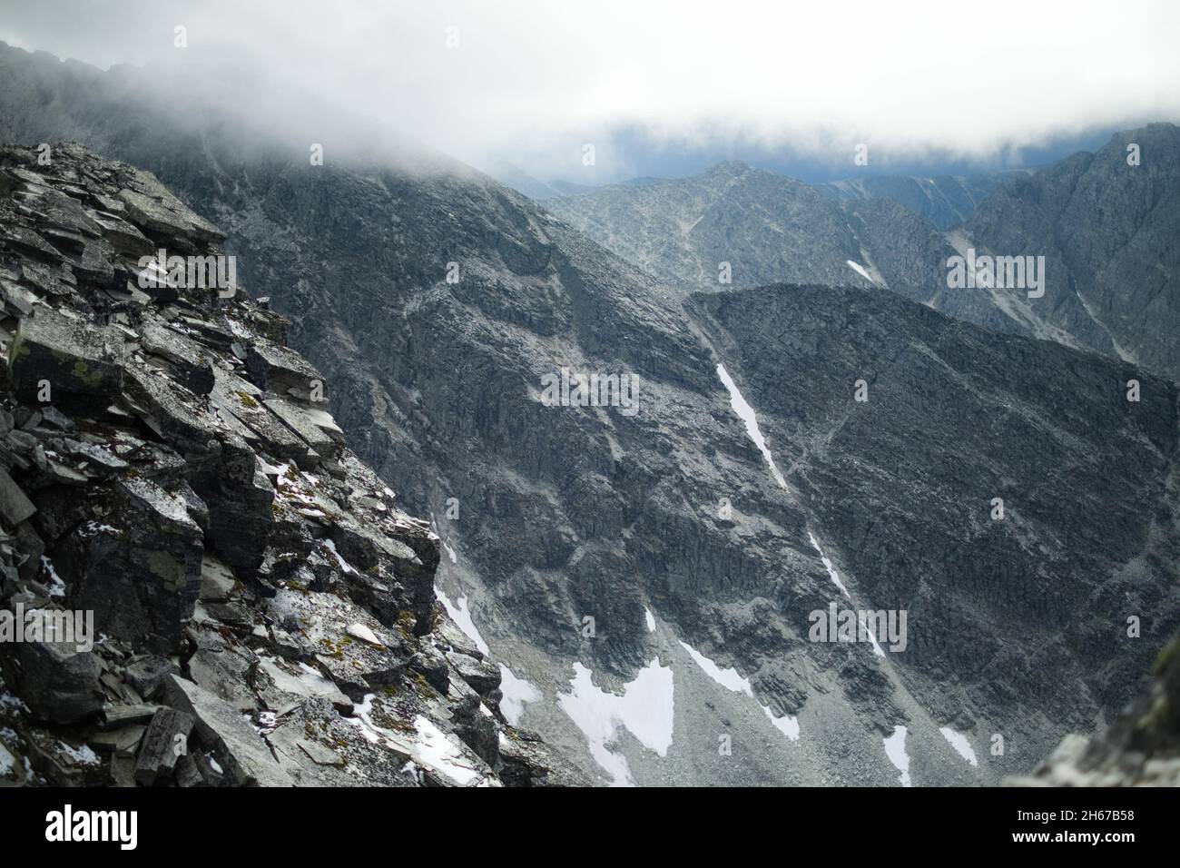 Rocky mountain slides at the Rondane national park in Norway Stock ...