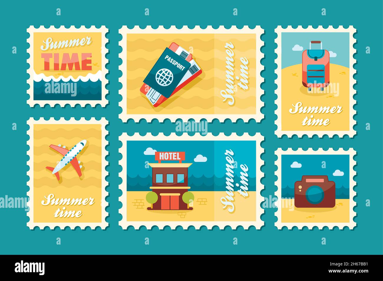 Postage stamp camera Stock Vector Images - Alamy