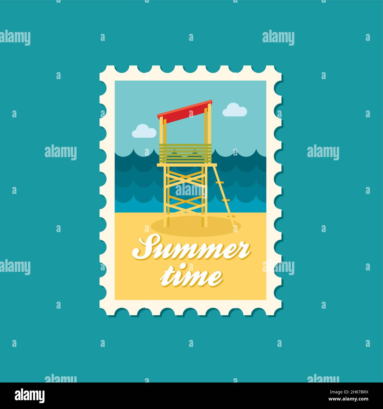 Lifeguard watch tower station Stock Vector Images - Alamy