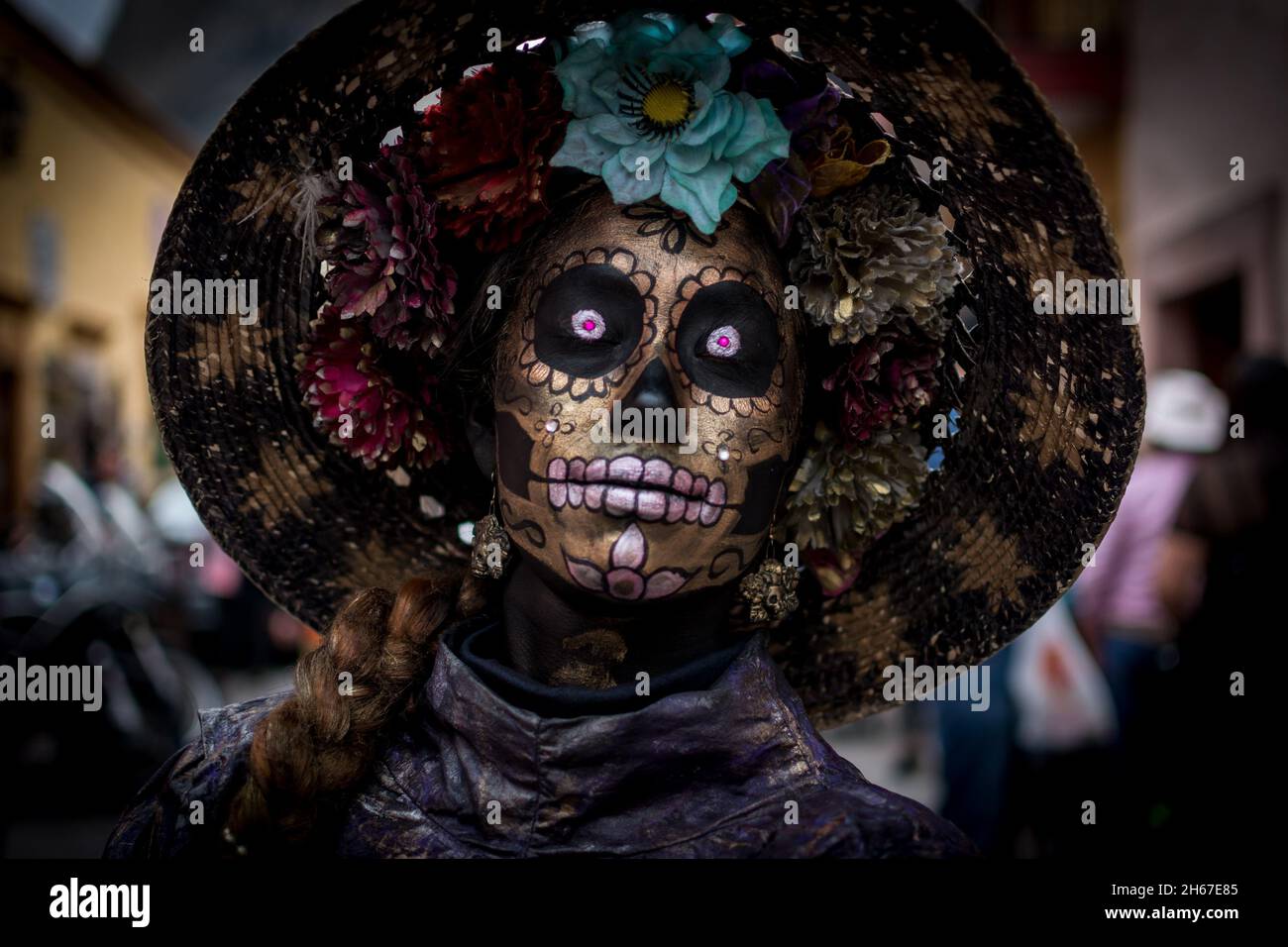 CDMX, MEXICO - Nov 01, 2019: A portrait of a female in La Calavera ...