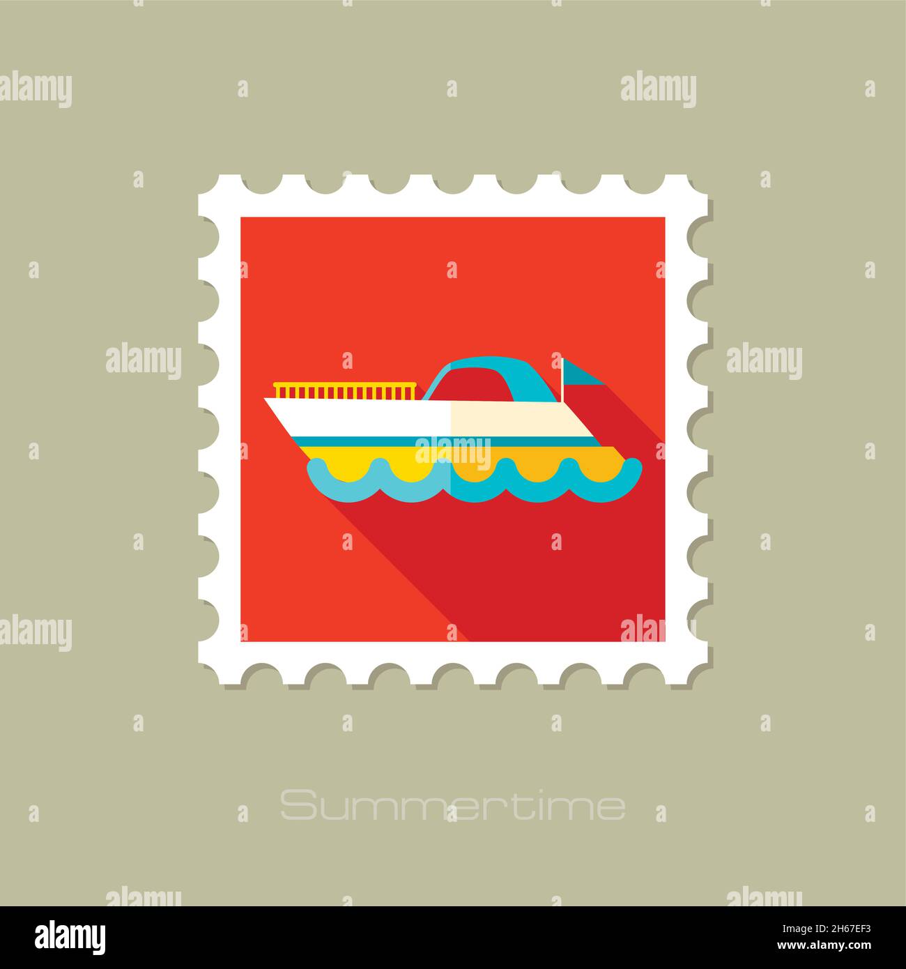 Ship Boat flat stamp with long shadow, eps 10 Stock Vector Image & Art ...