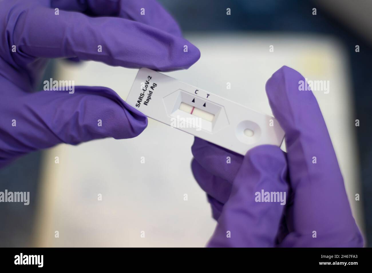 With one negative and one positive test result hi-res stock photography ...