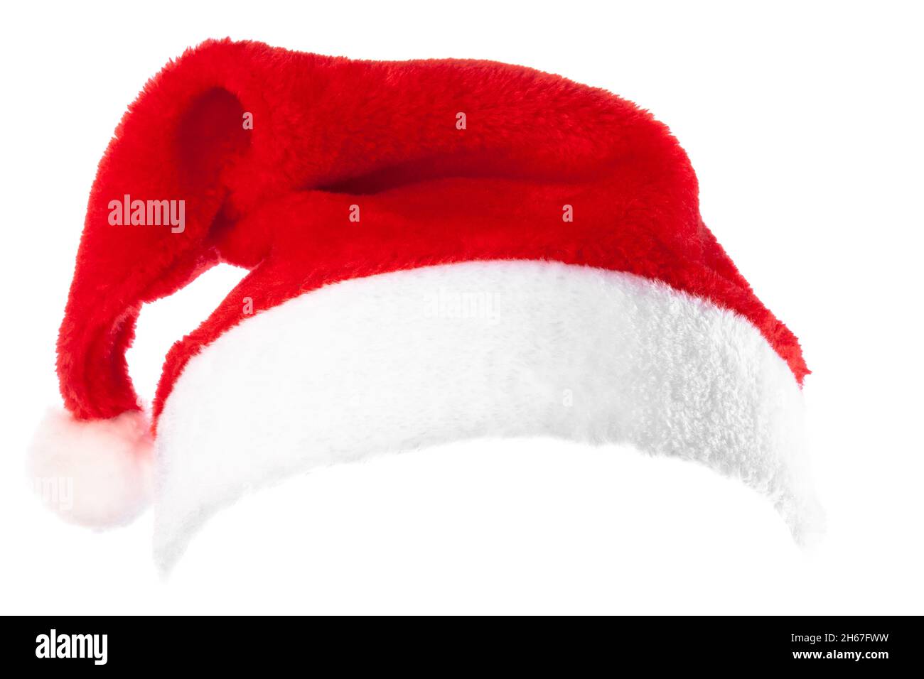 Santa Claus red hat isolated on white background Stock Photo - Alamy