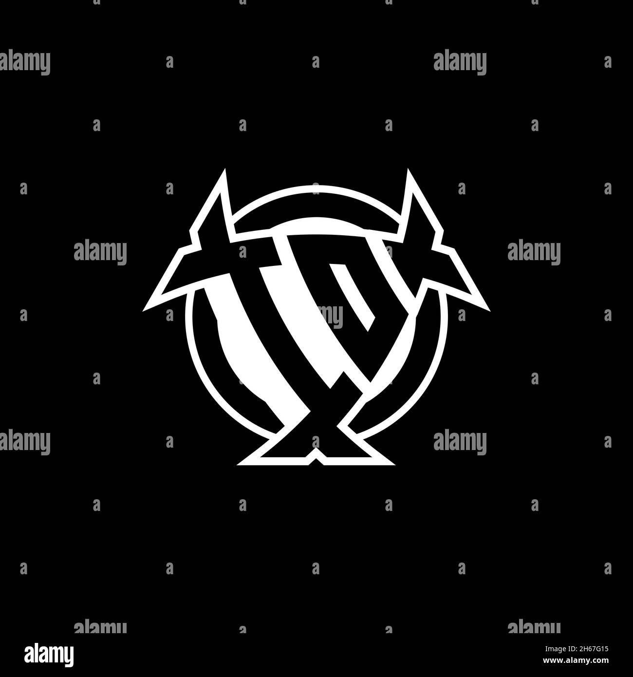 IO Monogram logo letter with triangle shield and circle shape style ...