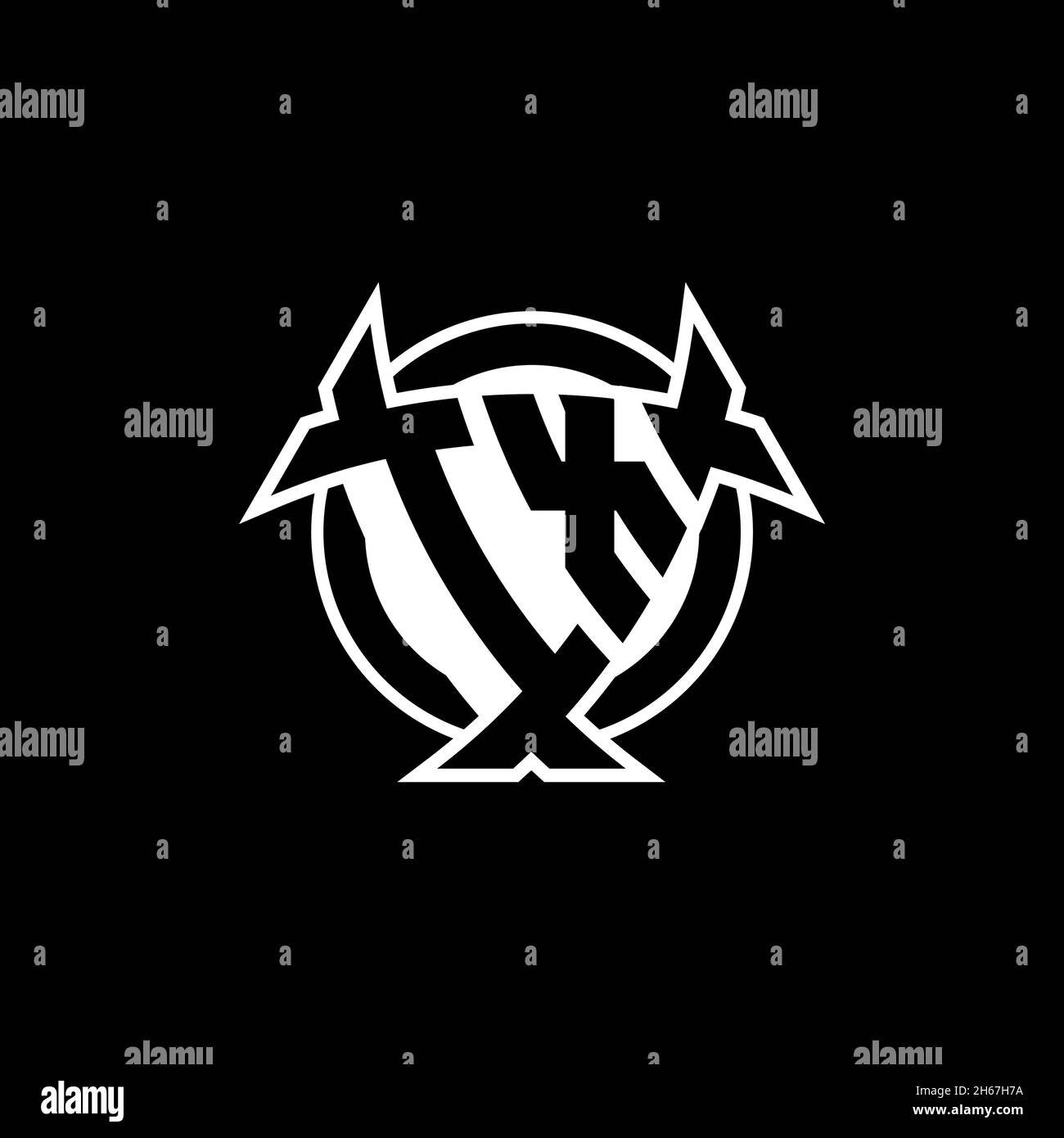 IX Monogram logo letter with triangle shield and circle shape style design on isolated ...